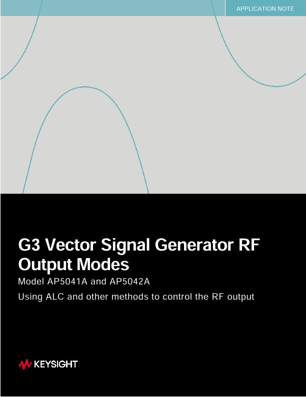 G3 Vector Signal Generator RF Output Modes PDF Asset Page | Keysight